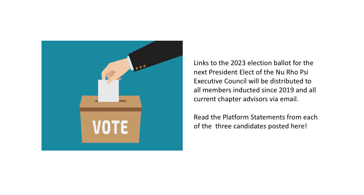 Nu Rho Psi Council Election – Candidate Platform Statements