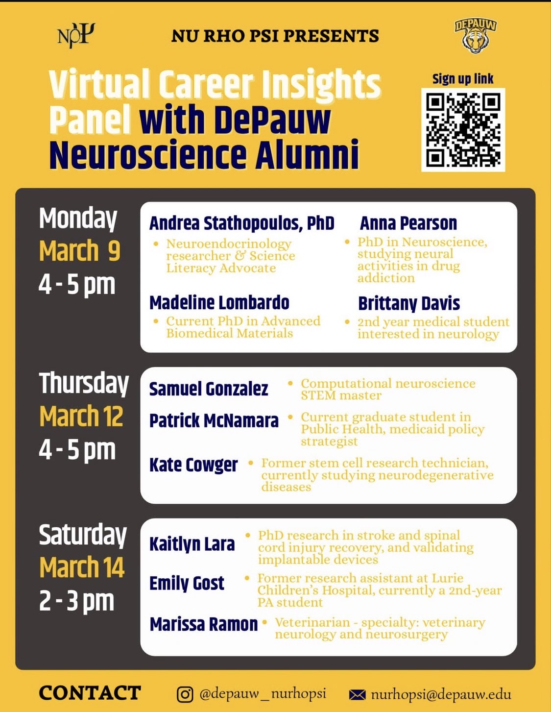 Virtual Career Panels with DePauw University – Nu Rho Psi